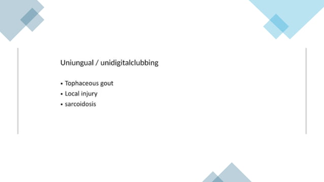 clubbing ppt.pptx. definition, clinical signs, grades. Causes | PPTX