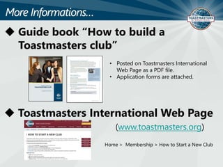 A procedure for Toastmasters Club Establishment | PDF
