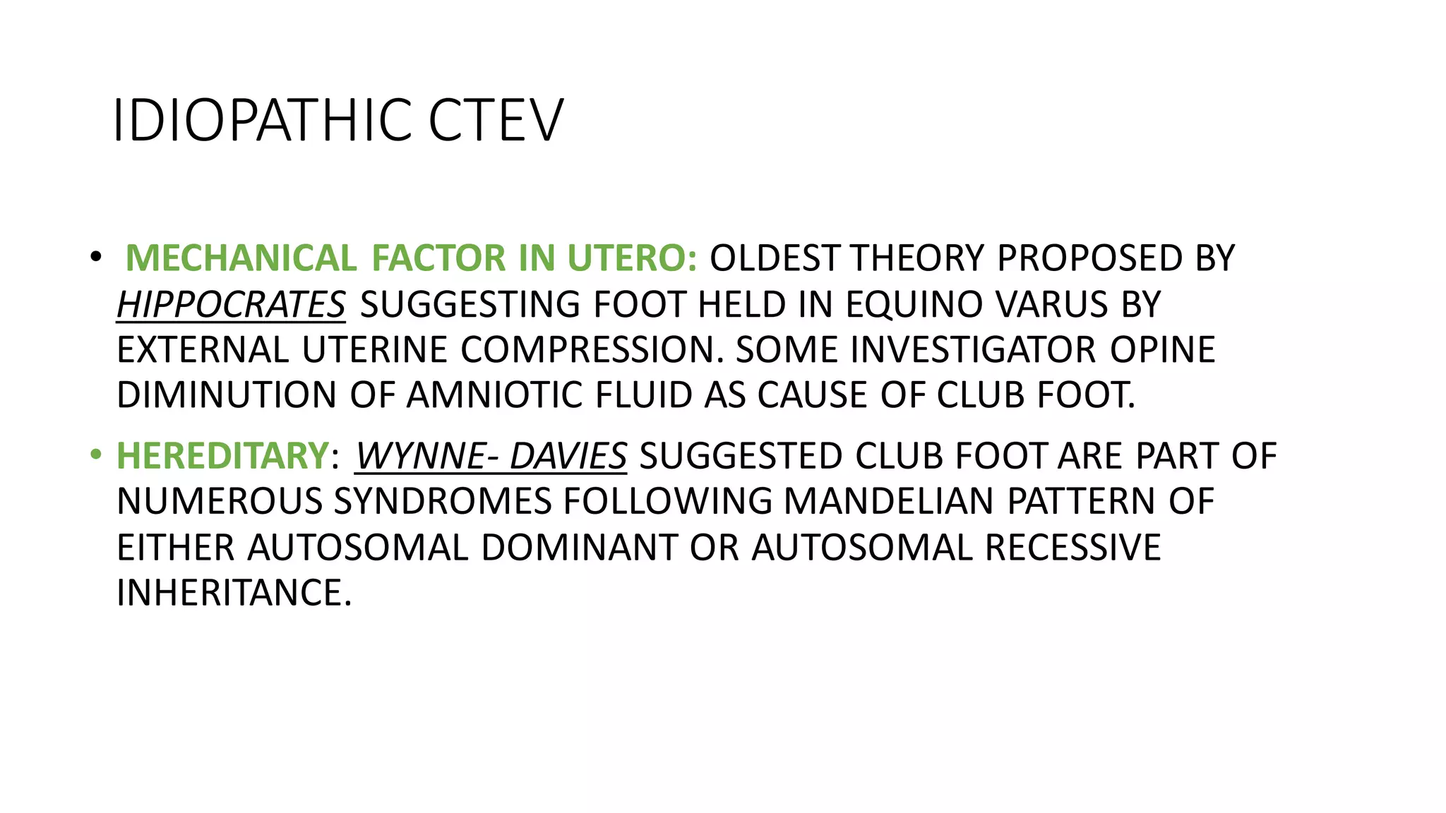 Club foot / CTEV | PDF