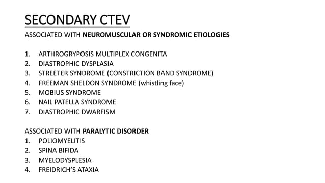 CTEV / Club foot by Dr Baijnath Agrahari | PPT