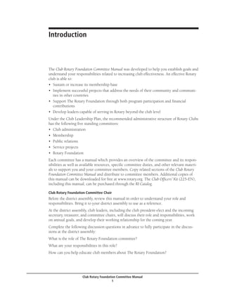 Club foundation committee manual | PDF
