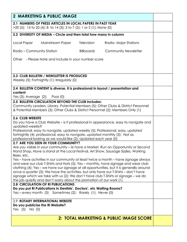 Rotary Club health check | PDF