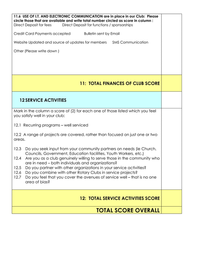 Rotary Club health check | PDF