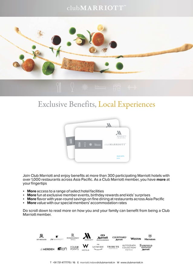Club Marriott Hotel Membership | Free Night Stay & 50% Off on Food | PDF