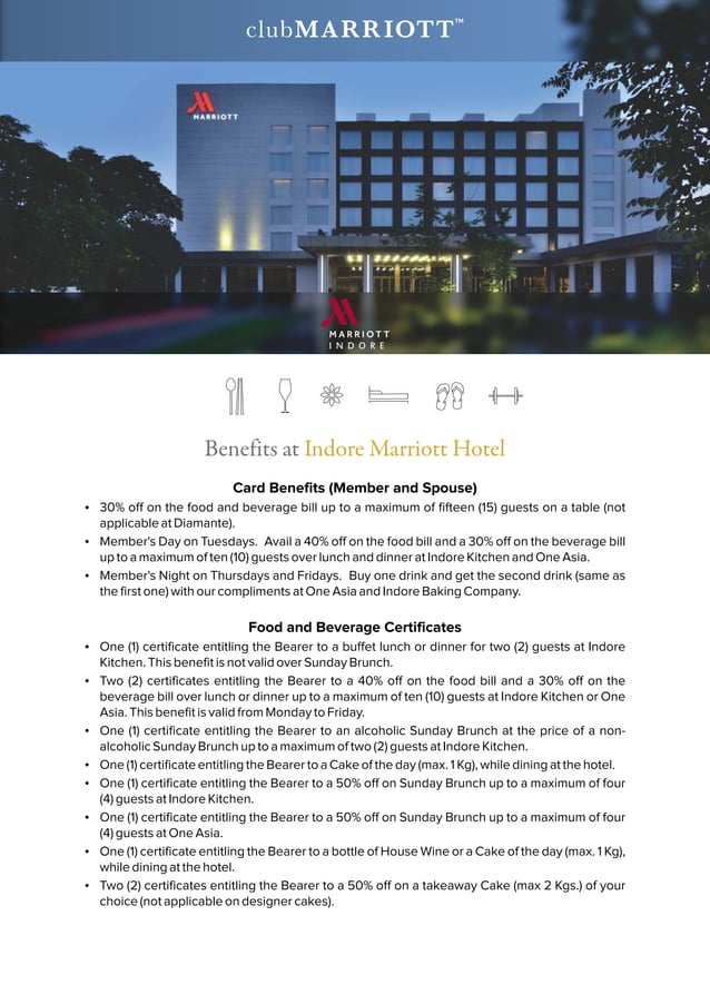 Club Marriott Hotel Membership | Free Night Stay & 50% Off on Food | PDF