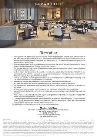Club Marriott Hotel Membership | Free Night Stay & 50% Off on Food | PDF