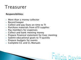 Club Officer Responsibilities | PPTX