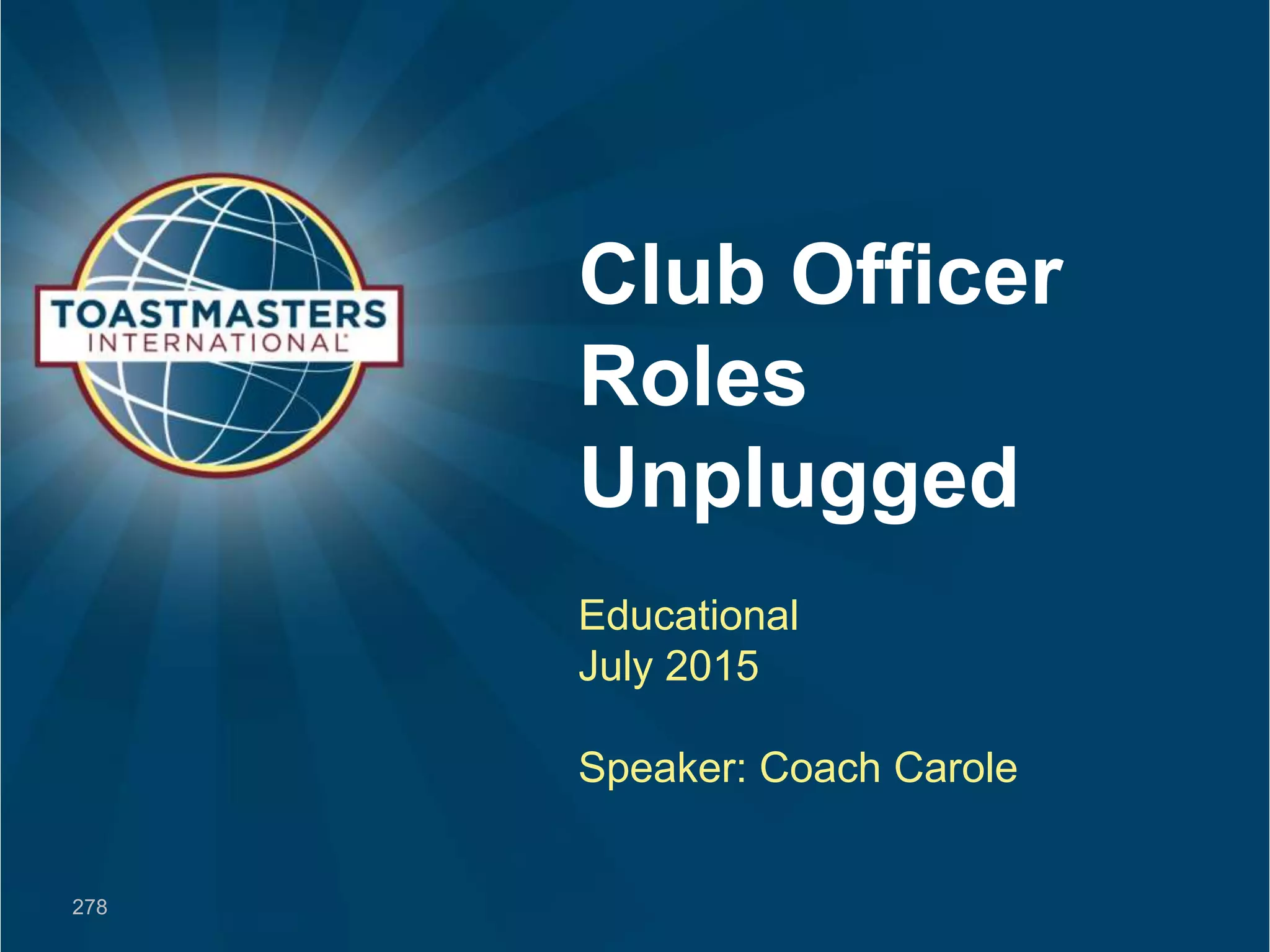 Club officer roles unplugged | PPTX