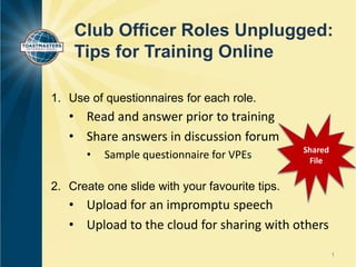 Club officer roles unplugged | PPTX