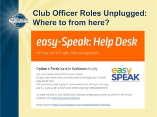 Club officer roles unplugged | PPTX