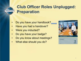 Club officer roles unplugged | PPTX
