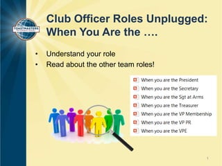 Club officer roles unplugged | PPTX