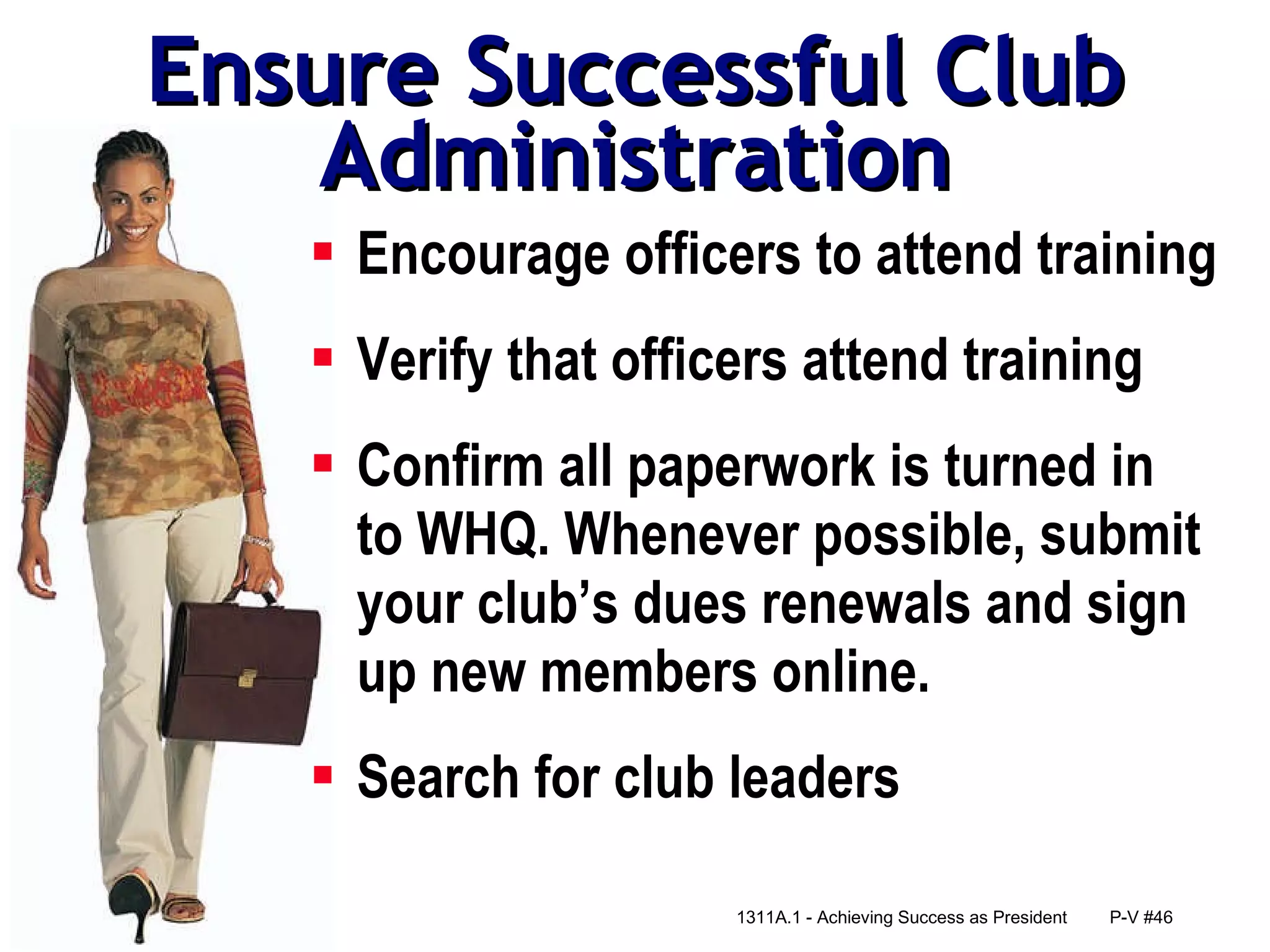 Club Officers Roles & Responsibilities | PPT