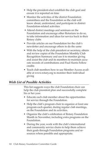 Club rotary foundation committee guide | PDF