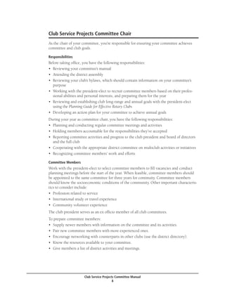 Club service projects committee manual | PDF