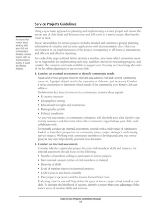Club service projects committee manual | PDF