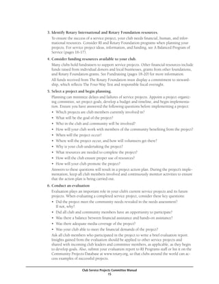 Club service projects committee manual | PDF