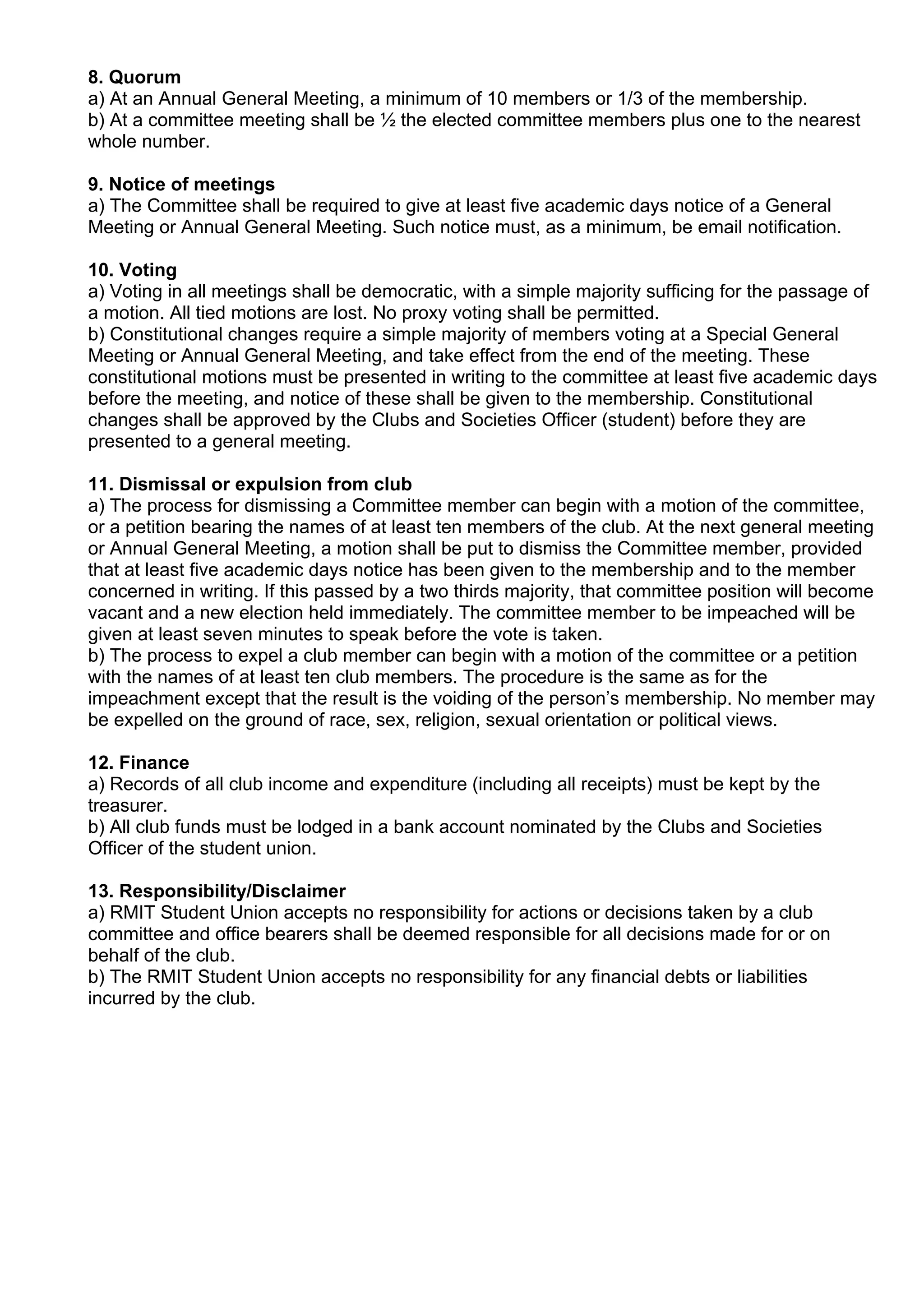 Clubs model constitution | PDF | College Education | Education