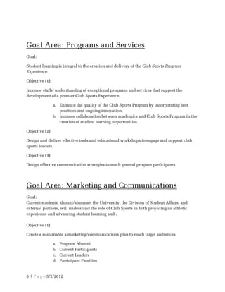Club sport strategic plan | PDF