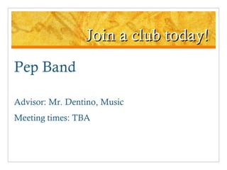 Clubs powerpoint | PPT