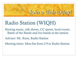 Clubs powerpoint | PPT