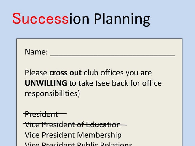 Club Succession Planning for Toastmaster Clubs | PPTX