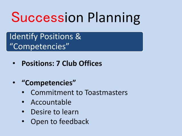 Club Succession Planning for Toastmaster Clubs | PPTX