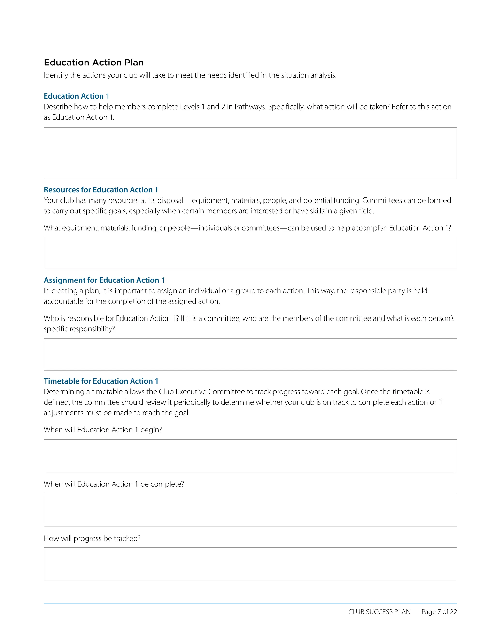 Club Success Plan Template for any toast | PDF