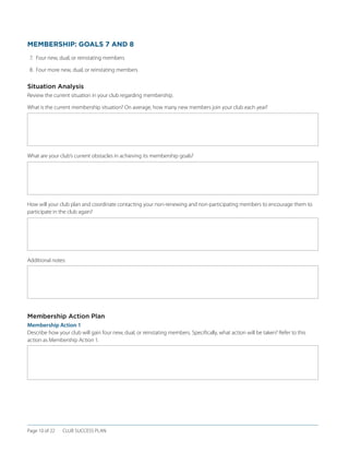 Club Success Plan Template for any toast | PDF