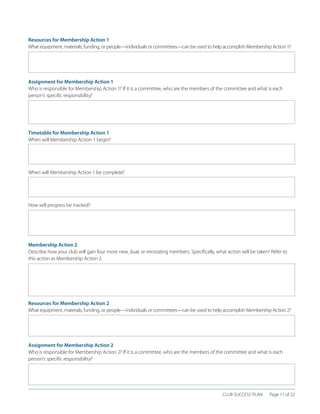 Club Success Plan Template for any toast | PDF