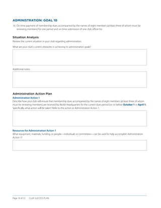 Club Success Plan Template for any toast | PDF