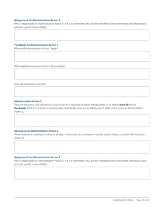 Club Success Plan Template for any toast | PDF