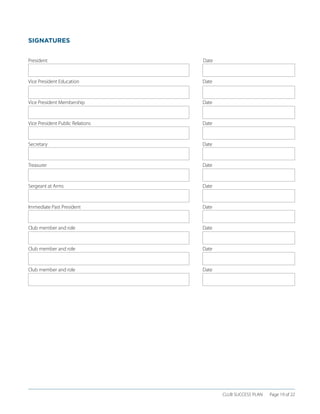 Club Success Plan Template for any toast | PDF