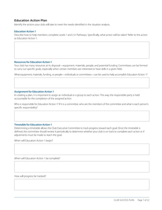 Club Success Plan Template for any toast | PDF