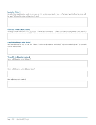 Club Success Plan Template for any toast | PDF