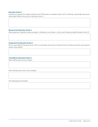Club Success Plan Template for any toast | PDF