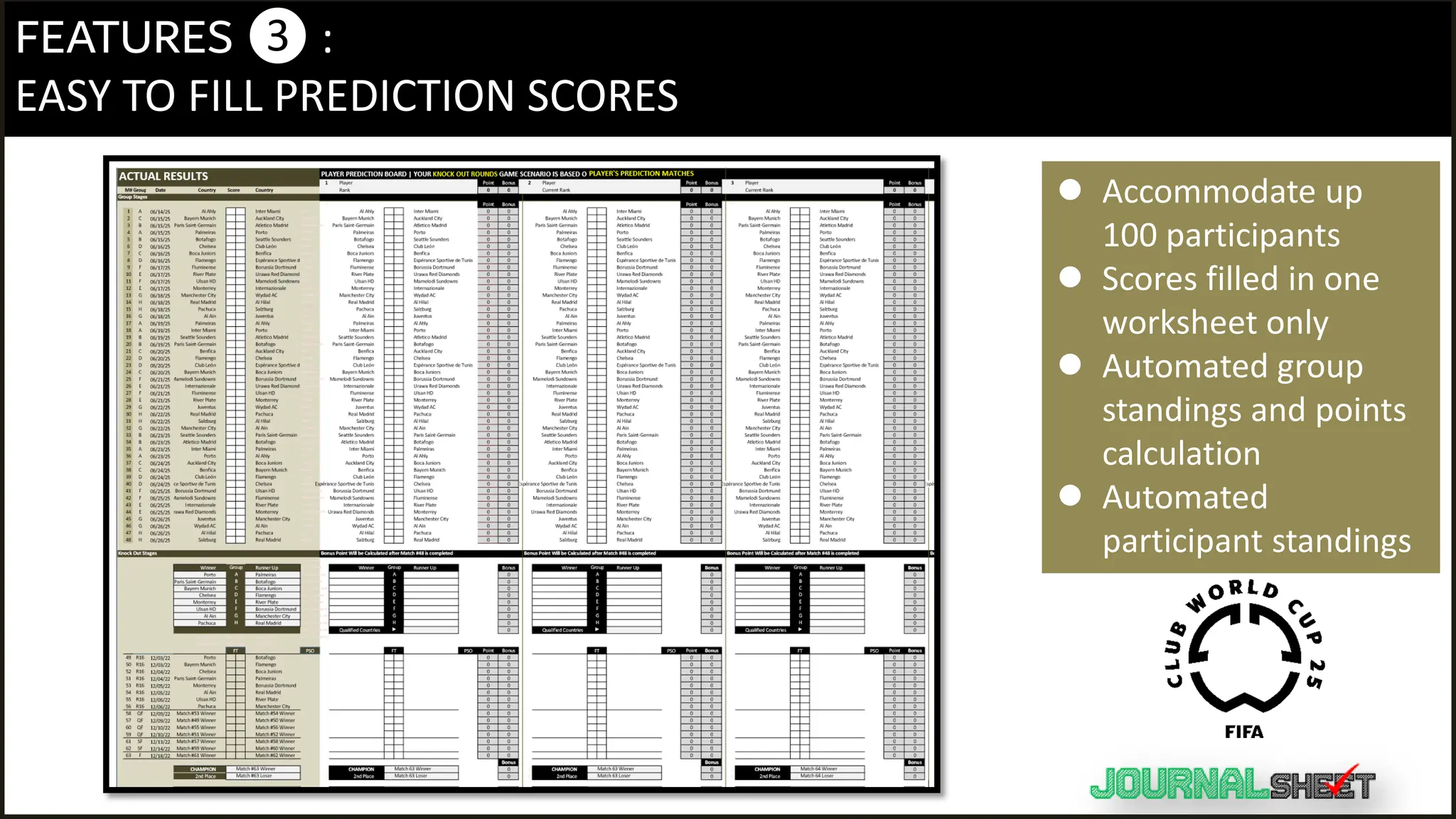 Club World Cup 2025 Prediction Game | Office Pool Spreadsheet | PDF