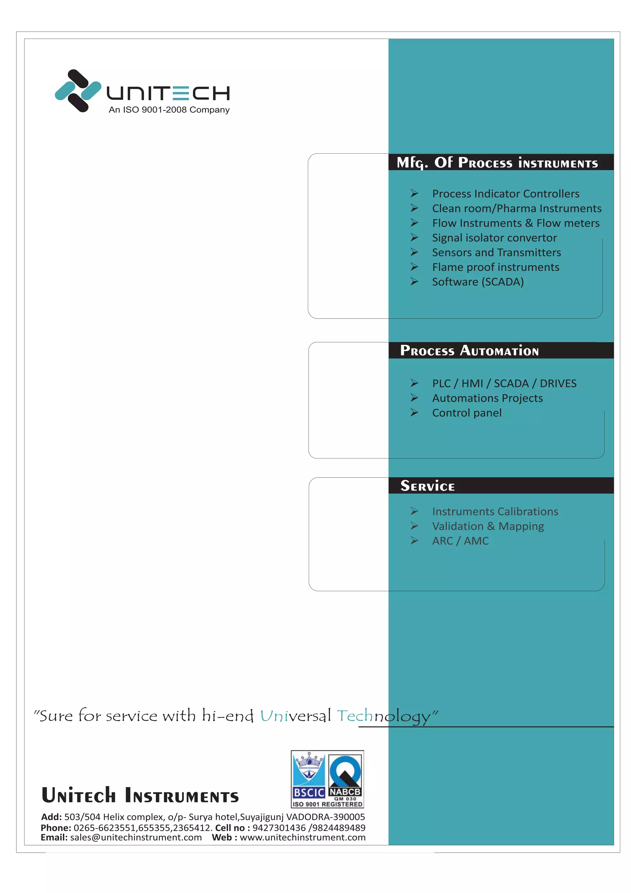 Unitech Instruments, Vadodara, Process Indicator Controller | PDF