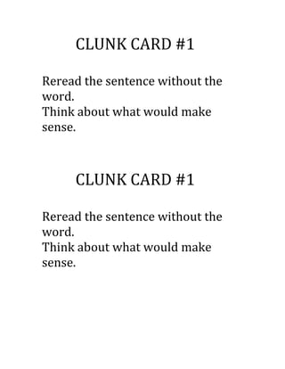 Clunk card | DOCX