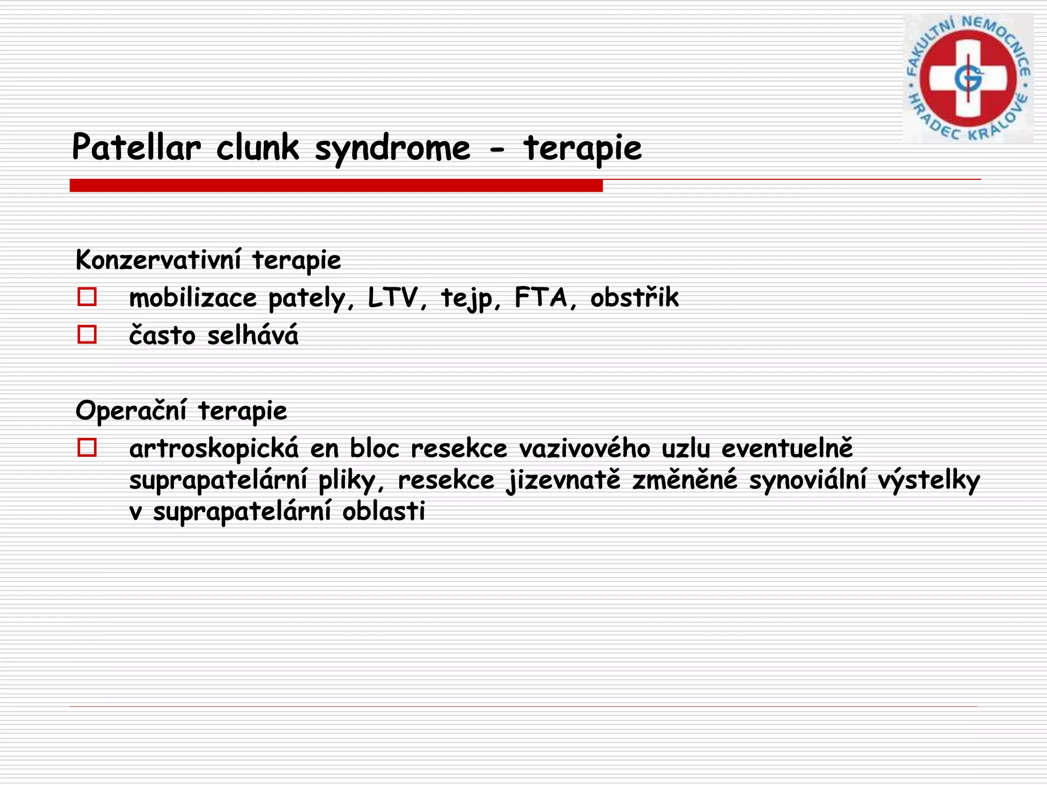 Patellar clunk syndrome | PPT