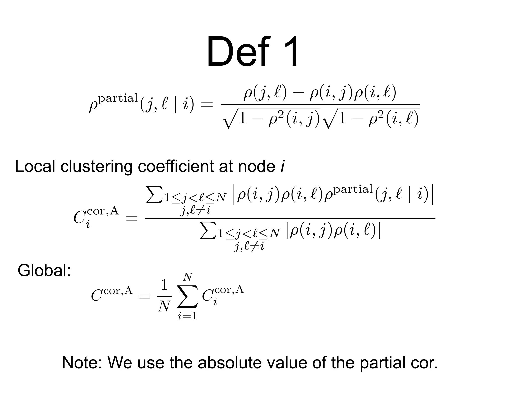 Clustering Coefficients For Correlation Networks Ppt