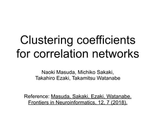 Clustering coefficients for correlation networks | PDF