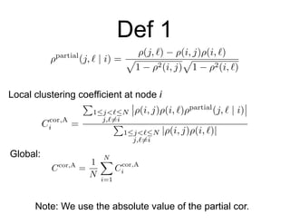Clustering coefficients for correlation networks | PDF