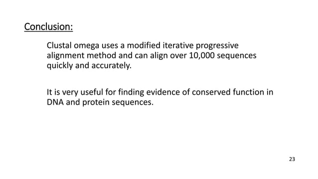 clustal omega.pptx | Genetics | Science