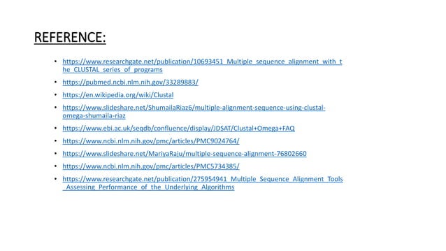 clustal omega.pptx | Genetics | Science