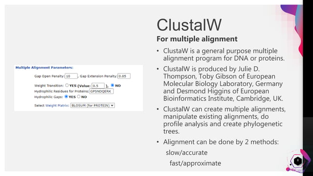 Clustal W - Multiple Sequence alignment | PPTX | Genetics | Science