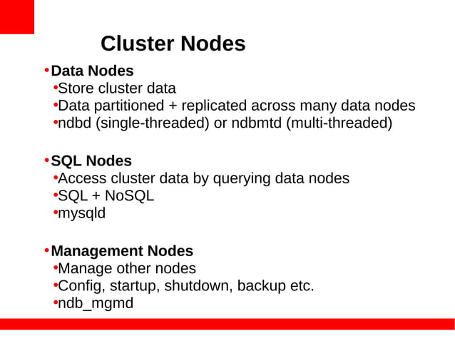 MySQL User Camp: MySQL Cluster | PDF