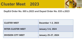 CLUSTER-MEET-2023 (1) is available heree | PPTX
