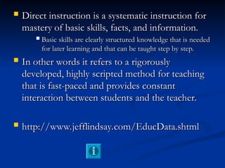 Cluster 12, Teacher directed instruction.ppt | Professional School ...
