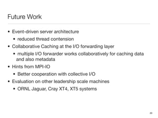 Optimization Techniques at the I/O Forwarding Layer | PPT